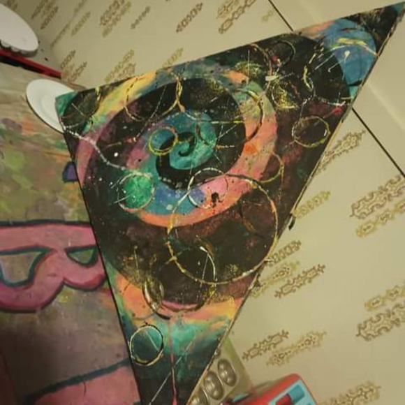 Art | Triangle Wood Hand Painting | Poshmark